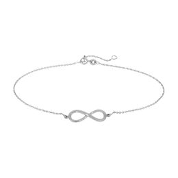 Vivance Damen Fu&szlig;kette "925/- Sterling Silber Infinity", 23+3cm, Silber 925 (Sterlingsilber), wei&szlig;, Silber 925 (Sterlingsilber), Fu&szlig;ketten