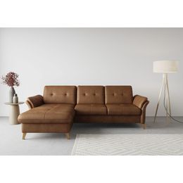 Sit & More Ecksofa SIT & MORE, B:268cm H:90cm T:176cm, braun, Wohnzimmer, Sofas, "G&ouml;teborg", Sitztiefenverstellung und Federkern, wahlweise mit Bettfunktion