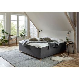 Boxbett Home Affaire, B:180cm L:200cm, grau, 100% Polypropylen, Komplettbetten, "Thorsby", Boxbett ohne Kopfteil, frei im Raum stellbar, f&uuml;r