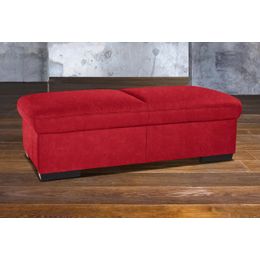 Hocker, B:140cm H:46cm T:67cm, rot, exxpo - SOFA FASHION, Hybrid Lederfaserstoff (Grundgewebe 41% Lederfaser, 39% Polyester, 20% Baumwolle)