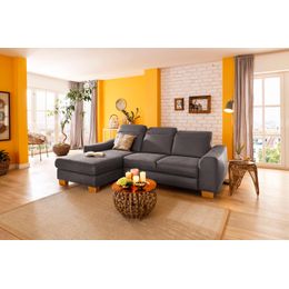 Ecksofa Home Affaire, B:264cm H:86cm T:170cm, grau, Luxus-Microfaser Florence (100% Polyester);Struktur fein (100% Polyester);Luxus-Microfaser