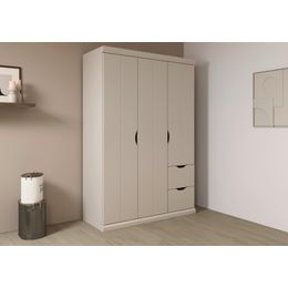 Kleiderschrank Rauch, B:136cm H:203cm T:56cm, beige, Holzwerkstoff, Kinderzimmer, Schr&auml;nke, "Dreht&uuml;renschrank Schrank Garderobe W&auml;scheschrank