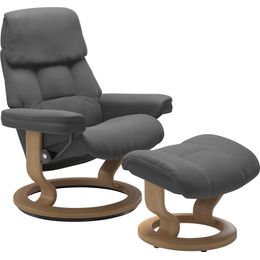 Relaxsessel stressless, B:88cm H:99cm T:77cm, grau, Leder BATICK: Batick ist ein leicht korrigiertes, durchgef&auml;rbtes und genarbtes M&ouml;belleder, bei