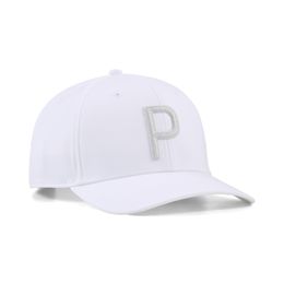 Puma Herren Flex Cap "Heritage P Tech Golf Cap Herren"wei&szlig; glow platino gray, unifarben, Obermaterial: 2% Elasthan, 98% Polyester; Futter Vorderteil:
