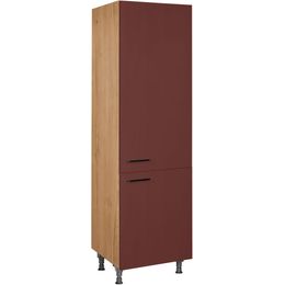 Hochschrank Nobilia, B:60cm H:216,6cm T:58,3cm, rot, K&uuml;che, Schr&auml;nke, ""Easytouch", Ausrichtung w&auml;hlbar, mit zwei T&uuml;ren, vormontiert", Breite/H&ouml;he: