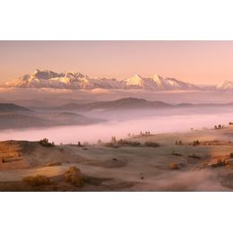papermoon Fototapete "Photo-Art KRZYSZTOF MIERZEJEWSKI, NEBEL TATRA", B/L: 4,5m x 2,8m, Bahnen: 9 Stk., bunt, Schlafzimmer, Tapeten