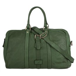 FORTY Reisetasche, gr&uuml;n, Leder, leicht gl&auml;nzend, unifarben, Taschen, echt Leder, Made in Italy