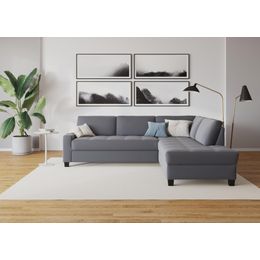 Ecksofa DOMO collection, B:243cm H:84cm T:209cm, grau, Struktur fein (100% Polyester);Luxus-Microfaser (100% Polyester);Luxus-Microfaser in