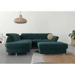 Sit & More Ecksofa SIT & MORE, B:250cm H:78cm T:212cm, gr&uuml;n, Webstoff (100% Polyester);Struktur weich (90% Polyester, 10% Polyamid);Luxus-Micofaser Euphoria
