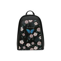 DOGO Damen Tagesrucksack "Tidy Bag Rucksack Be The Change Damen Backpack", schwarz, Lederimitat, Rucks&auml;cke
