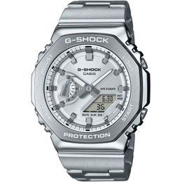 Casio G-SHOCK Damen Chronograph, silber, Armbanduhren, Quarzuhr Armbanduhr,Herren,digital,bis 20bar wasserd.,Edelstahlarmband