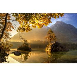 papermoon Fototapete "Photo-Art KELLER, SEEHINTERSEE", B/L: 3,5m x 2,6m, Bahnen: 7 Stk., bunt, Schlafzimmer, Tapeten