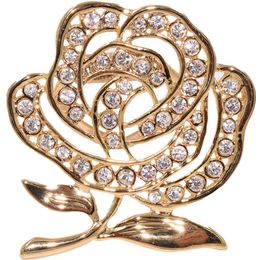 Firetti Damen Tuchring "Schmuck Geschenk Ansteckschmuck Schalclip Rose", gold, Messing, Broschen, mit Zirkonia (synth.)