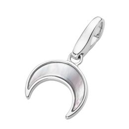 Damen Charm-Einh&auml;nger "Mond mit Perlmutt Einlage, Silber 925", wei&szlig;, Giorgio Martello MILANO, Silber 925 (Sterlingsilber), Charms