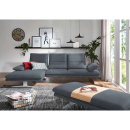 Ecksofa W.Schillig, B:291cm H:94cm T:164cm, blau, Longlife Xtra-Leder Z69: Das feinnarbige, gedeckte Softleder Z69 besticht durch seine