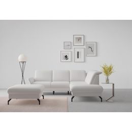Sit & More Ecksofa SIT & MORE, B:250cm H:84cm T:207cm, silber, Wohnzimmer, Sofas, "Fashion L-Form", wahlweise mit Kopfteilverstellung und Vorziehsitz, motorisch