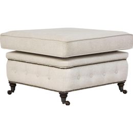 Polsterhocker Home Affaire, B:75cm H:50cm T:70cm, beige, 100% Polyester, Hocker, "Aarburg", passend zur Serie "Aarburg"