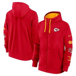 Nike Damen Kapuzenpullover "Nike Hoodie Kansas City Chiefs Nike Full-Zip Fleece", rot, Gr. XL, 82% Baumwolle, 18% Polyester, Pullover