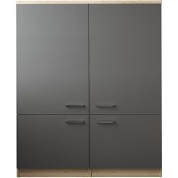 Mehrzweckschrank-Set respekta, B:120cm H:144,9cm T:60cmgrau, Kastenm&ouml;bel-Sets, "Merle", Breite 120 cm, mit Soft-Close, Metallstangengriffe, H&ouml;he