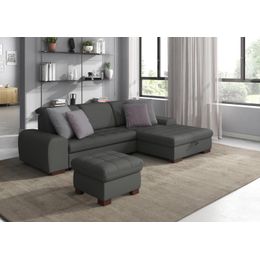 Sit & More Ecksofa SIT & MORE, B:275cm H:82cm T:173cm, grau, Luxus-Microfaser ALTARA NUBUCK (100% Polyester);Soft clean (98% Polyester, 2% Polyamid);Struktur