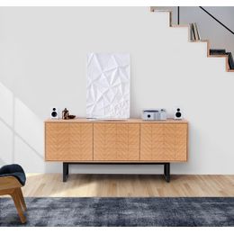 Sideboard WOODMAN, B:175cm H:75cm T:45cm, braun, Wohnzimmer, Sideboards, "Noella", Kommode im schlichten skandinavischen Design, Breite 175 cm, FSC