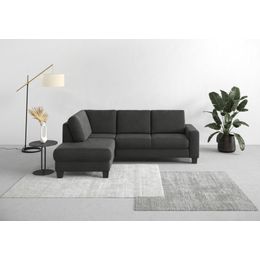 Ecksofa Home Affaire, B:236cm H:91cm T:170cm, grau, 95% Polyester, 5% Polyamid, Wohnzimmer, Sofas, "Summer L-Form", mit Ottomane, mit oder ohne