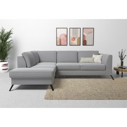 Sit & More Ecksofa SIT & MORE, B:248cm H:88cm T:201cm, grau, 100% Polyester, Wohnzimmer, Sofas, "Olsen L-Form", inklusive Sitztiefenverstellung, wahlweise mit