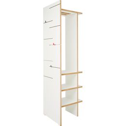 Garderobe Tojo, B:50cm H:180cm T:50cm, wei&szlig;, MDF, Flur, Garderobenpaneele, "angeber 500 + 800", kann frei oder an der Wand stehen, Breite/H&ouml;he: