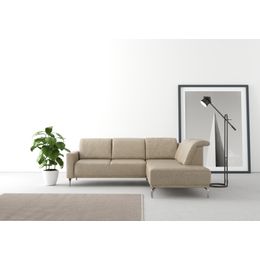 Sit & More Ecksofa SIT & MORE, B:249cm H:84cm T:205cm, beige, Wohnzimmer, Sofas, "Bailando L-Form", wahlweise mit Kopfteilverstellung und Vorziehsitz, motorisch