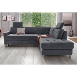 Sit & More Ecksofa SIT & MORE, B:233cm H:78cm T:196cm, grau, Struktur fein (100% Polyester);Struktur (100% Polyester), Wohnzimmer, Sofas, "Pablo L-Form",