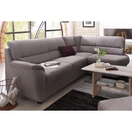 Sit & More Ecksofa SIT & MORE, B:251cm H:91cm T:176cm, grau, Luxus-Microfaser ALTARA NUBUCK (100% Polyester);Luxus-Microfaser ALTARA NUBUCK (100%