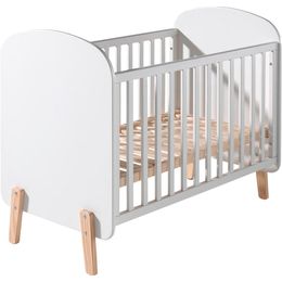 Babybett Vipack, B:129cm H:94cm T:68cm, wei&szlig;, Holzwerkstoff, Babybetten, Babybett mit Liegefl&auml;che 60 x 120 cm wei&szlig; lackiert