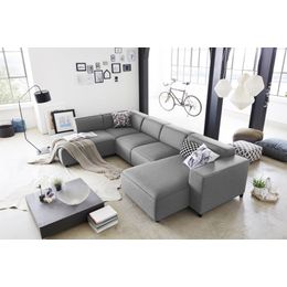 Wohnlandschaft, B:324cm T:195cm, grau, ATLANTIC HOME COLLECTION, Sofas, "Bulky U-Form", in U-Form und XXL Sitzfl&auml;che, modular aufgebaut