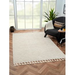 Hochflor-Teppich, B:160cm H:24mm L:230cm, wei&szlig;, MyFlair M&Ouml;BEL & ACCESSOIRES, Polyester, Polypropylen (PP), Teppiche, "Moroccan Pureness", moderner