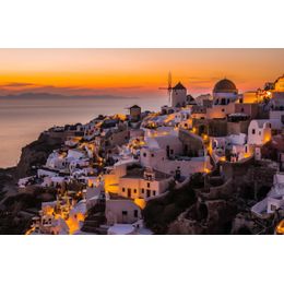 papermoon Fototapete "Photo-Art ANDREAS AGAZZI, CALISPERA SANTORINI", B/L: 4m x 2,6m, Bahnen: 8 Stk., bunt, Schlafzimmer, Tapeten