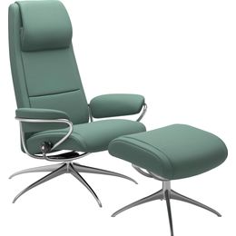 stressless "Paris" Set, Relaxsessel mit Hocker, mit Hocker, High Back, mit Star Base, Gestell Chrom