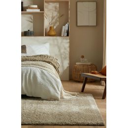 Hochflor-Teppich FLAIR RUGS, B:80cm H:40mm L:150cm, beige, Kunstfaser, Teppiche, "Feather"