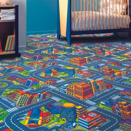 ANDIAMO Teppichboden "City, Schlinge, Made in Belgium", B : 200cm 1 Stk., 6,5mm, L: 500cm, grau, Kinderzimmer, Teppiche, Spielteppich,