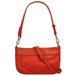 Samantha Look Damen Umh&auml;ngetasche, rot, Leder, Taschen, echt Leder, Made in Italy