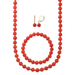 Lady Damen Collier-Set, N-Groesse, rot, Halsketten