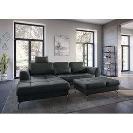 Sit & More Ecksofa SIT & MORE, B:284cm H:87cm T:175cm, schwarz, Wohnzimmer, Sofas, "Bendigo L-Form", inklusive Sitztiefenverstellung, Bodenfreiheit 15 cm, 2