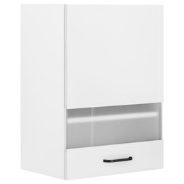 Glash&auml;ngeschrank Optifit, B:50cm H:70,4cm T:34,9cm, wei&szlig;, Holzwerkstoff, K&uuml;che, Schr&auml;nke, "Elga", mit Soft-Close-Funktion und Metallgriff, Breite 50