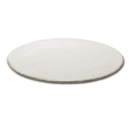 Hochflor-Teppich Wecon Home, H:25mm &Oslash;:200cm, beige, Polyester, Teppiche, "Manta", Langflor, maschinell gewebt, robust, Wohn- & Schlafzimmer, einfarbig