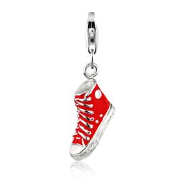 NENALINA Damen Charm-Einh&auml;nger "Anh&auml;nger Turnschuh Sneaker Emaille 925 Silber", ohne Stein, rot, Silber 925 (Sterlingsilber), Charms
