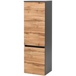 Midischrank Welltime, B:40cm H:130cm T:35cm, grau, Holzwerkstoff, Badezimmer, Schr&auml;nke, "Kaunas", 40 cm breit, Soft-Close-Funktion