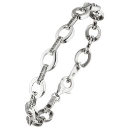 Jobo Damen Armband, 19cm, Silber 925 (Sterlingsilber), silber, Silber 925 (Sterlingsilber), Armb&auml;nder, 925 Silber mit 70 Zirkonia 19 cm