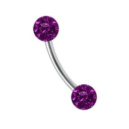 Adelia&acute;s ADELIA ́S Damen Augenbrauenpiercing "Piercing Augenbrauenpiercing", 3, lila, Titan, Piercings, Titan Banane mit 2 mini Ferido Epoxy Kugeln