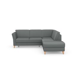 Sit & More Ecksofa SIT & MORE, B:248cm H:87cm T:213cm, grau, Wohnzimmer, Sofas, "Visby L-Form", Wahlweise mit Bettfunktion und Stauraum, frei im Raum stellbar