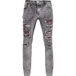 2Y Premium Herren Bequeme Jeans "2Y Premium Herren 2Y Skinny Fit Jeans"grau, Gr. 30, unifarben, 100% Baumwolle, Jeans