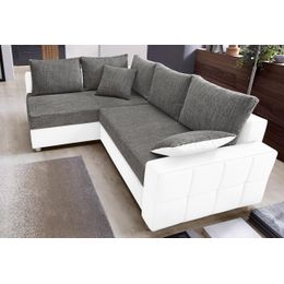 Ecksofa Collection AB, B:224cm H:84cm T:161cm, grau, Kunstleder SOFTLUX / Struktur (80% Polyester; 20% Polyacryl);Microfaser PRIMABELLE (100%